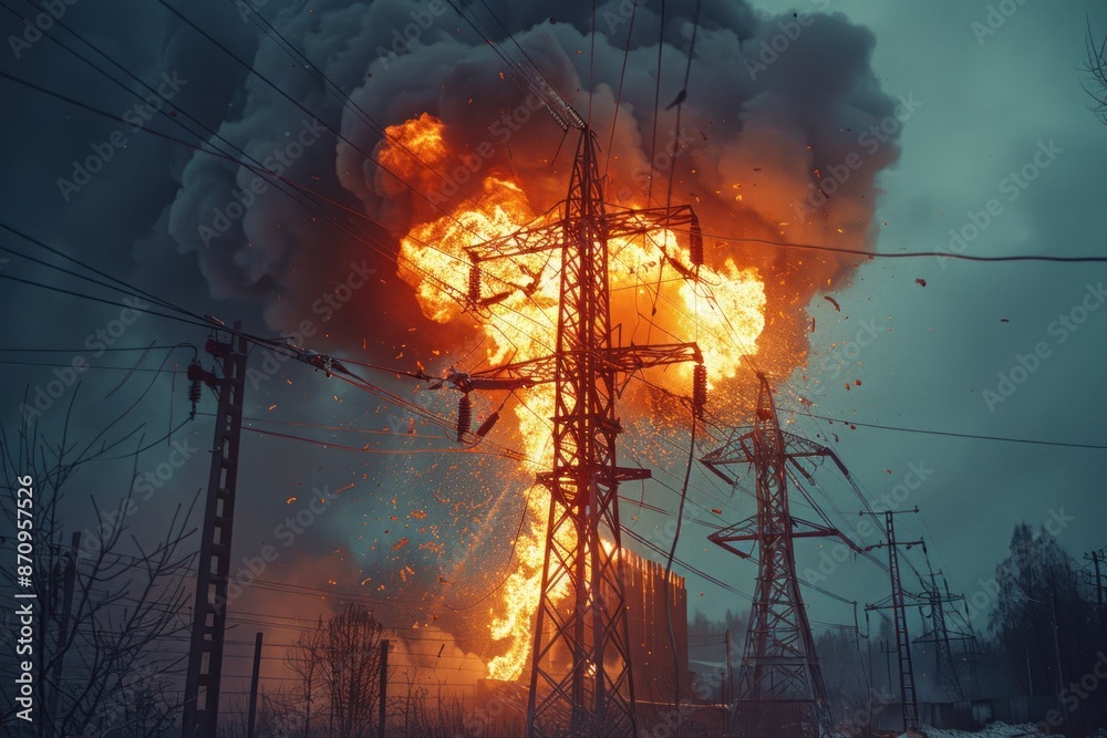 Explosion fire smoke and electrical short circuit on the networks of ...