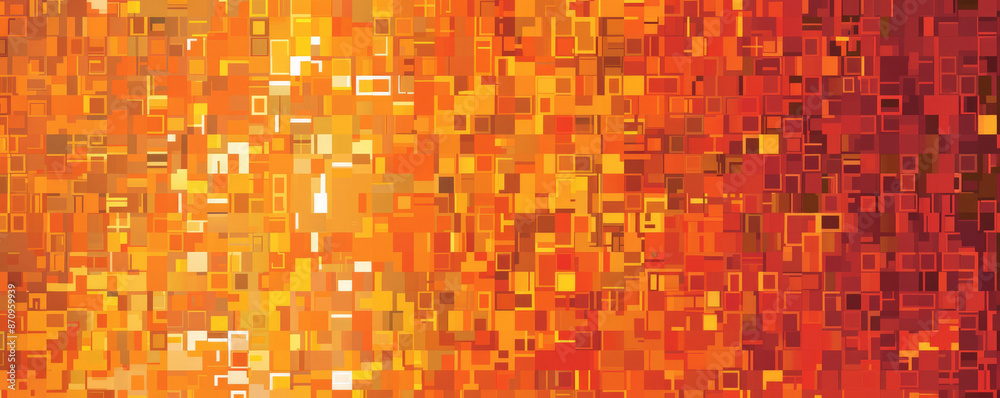 A mosaic pixel background with shades of orange, creating a warm and ...