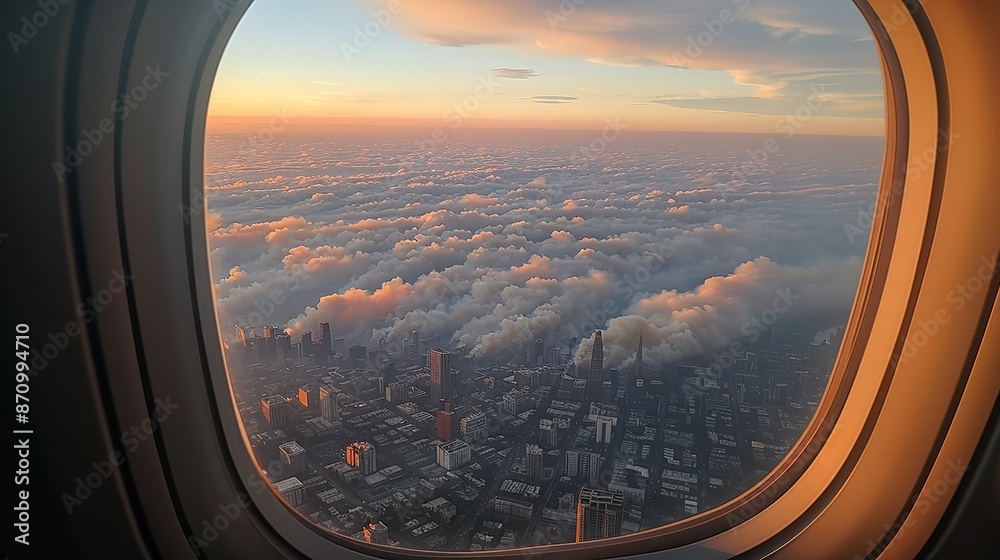 Realistic photo of air pollution from wildfire smoke, with a smoky ...