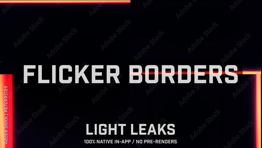 Flicker Borders Organic Light Leaks Stock Template | Adobe Stock