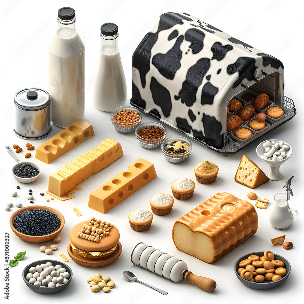 milk production vector infographic. cattle farming. dairy factory ...