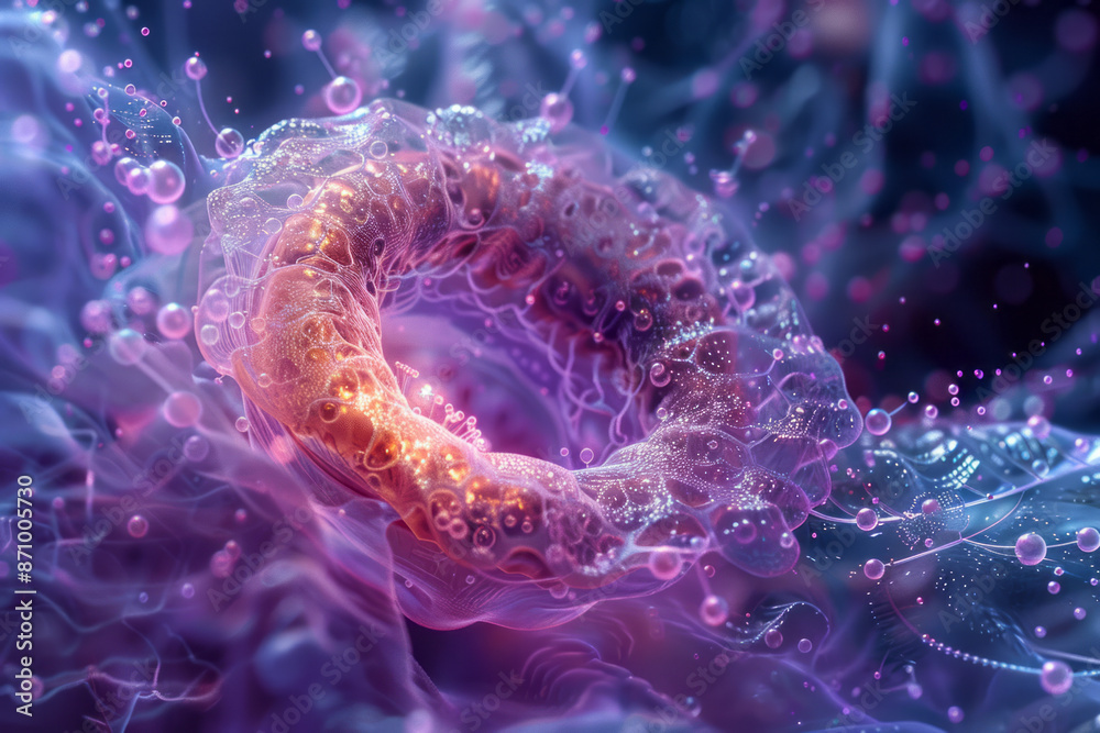 Macro view of an embryo at the blastocyst stage under a microscope ...