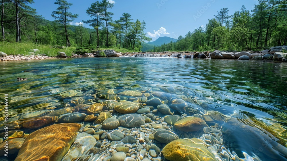 Realistic Photo of Water Quality Act in Action: Illustrate a pristine ...
