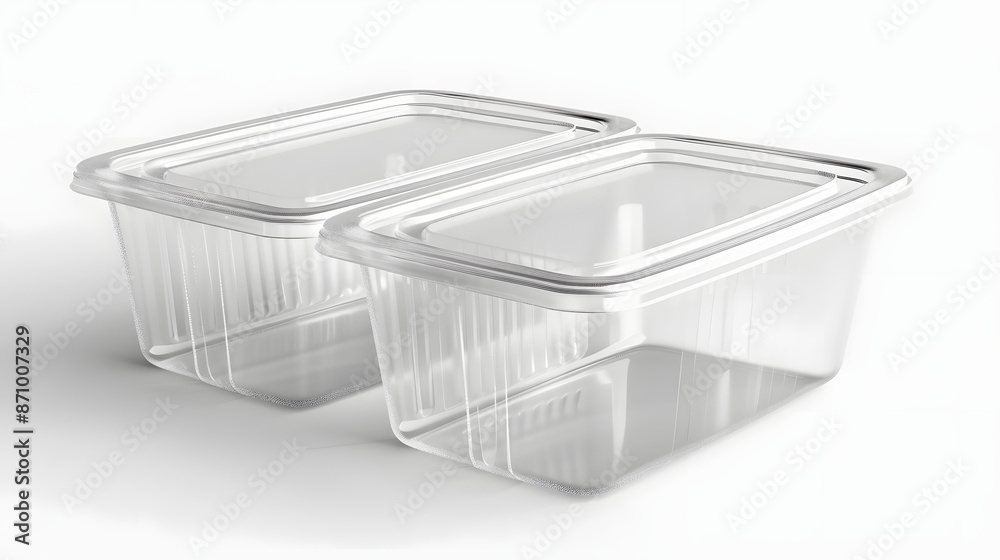 mass production of packaging. transparent plastic containers with a lid ...