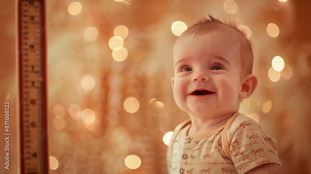 Baby Growth Chart with Realistic Visuals in Warm Colors; Rule of Thirds ...