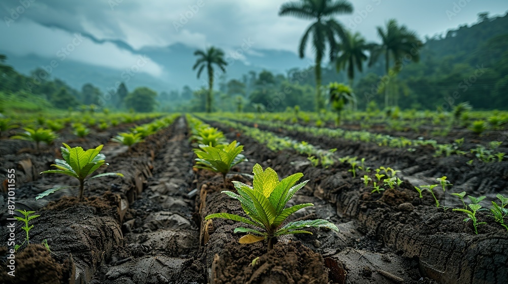 Realistic photo of reforestation initiatives supported by environmental ...