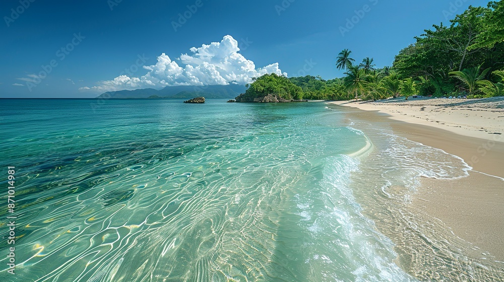 Detailed realistic photo of La Nina's cooling effects on a tropical ...