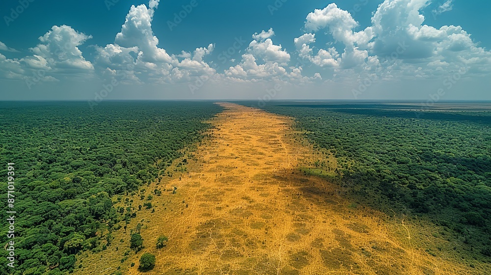 Stunning realistic photo of a desertified landscape overtaking a once ...