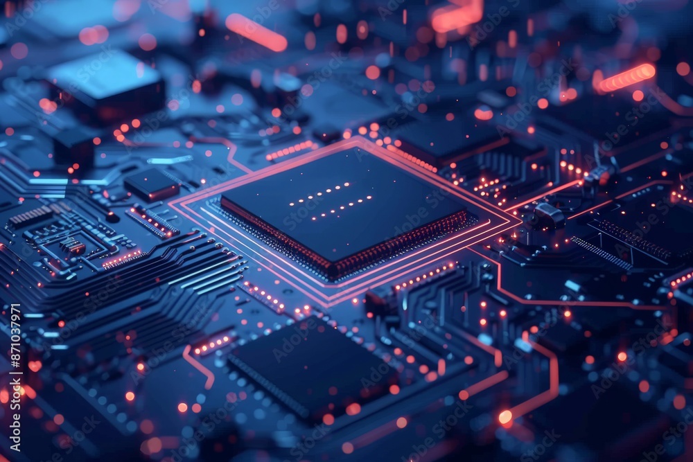 Modern technology futuristic circuit board background design, Quantum ...