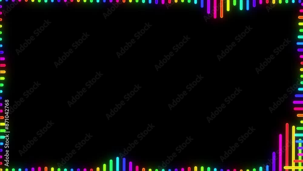 Music Equalizer On Square Frame Animation. Abstract Animation Of Music ...