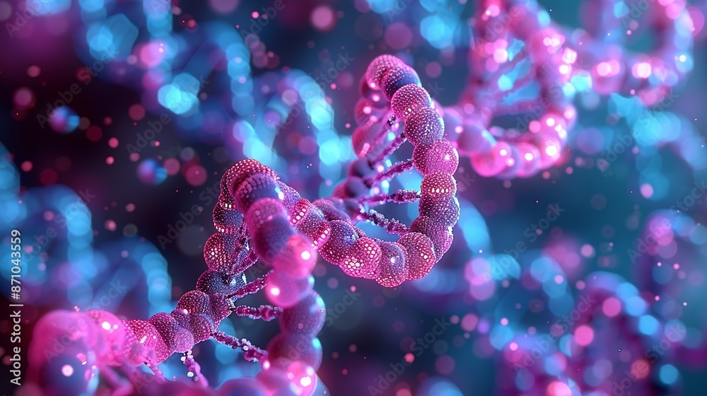 Illustration of DNA replication process, highlighting enzymes and ...