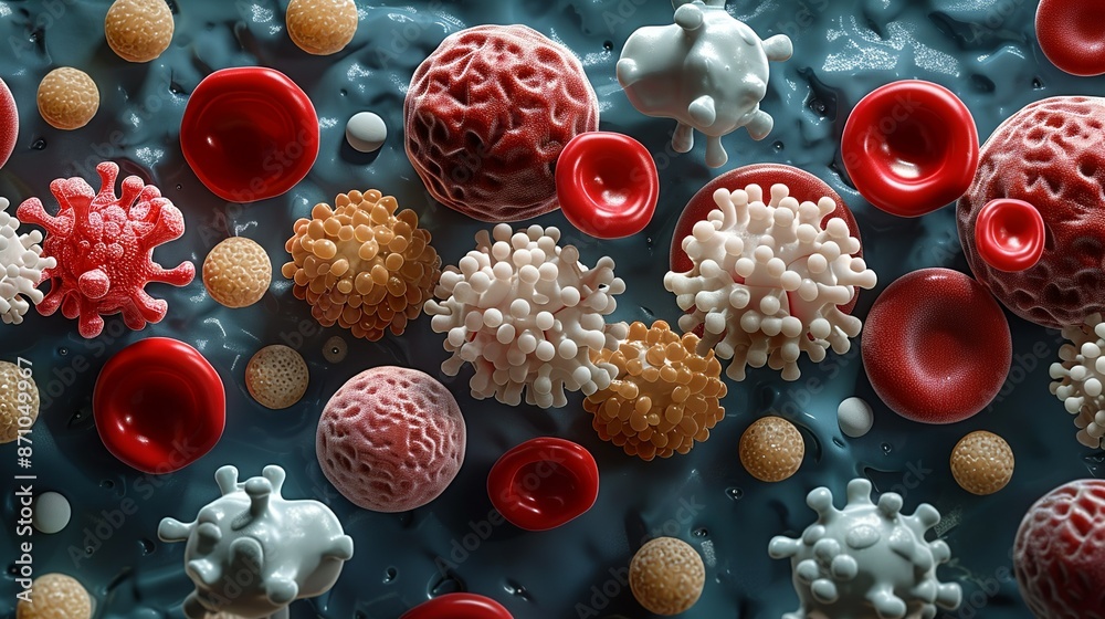 Hematology poster: blood cell types, hematologic disorders like ...