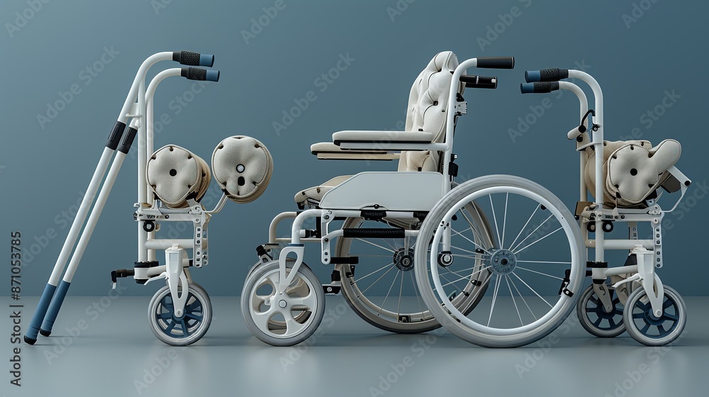 Geriatrics mobility aids illustrated: walking canes, wheelchairs, and ...