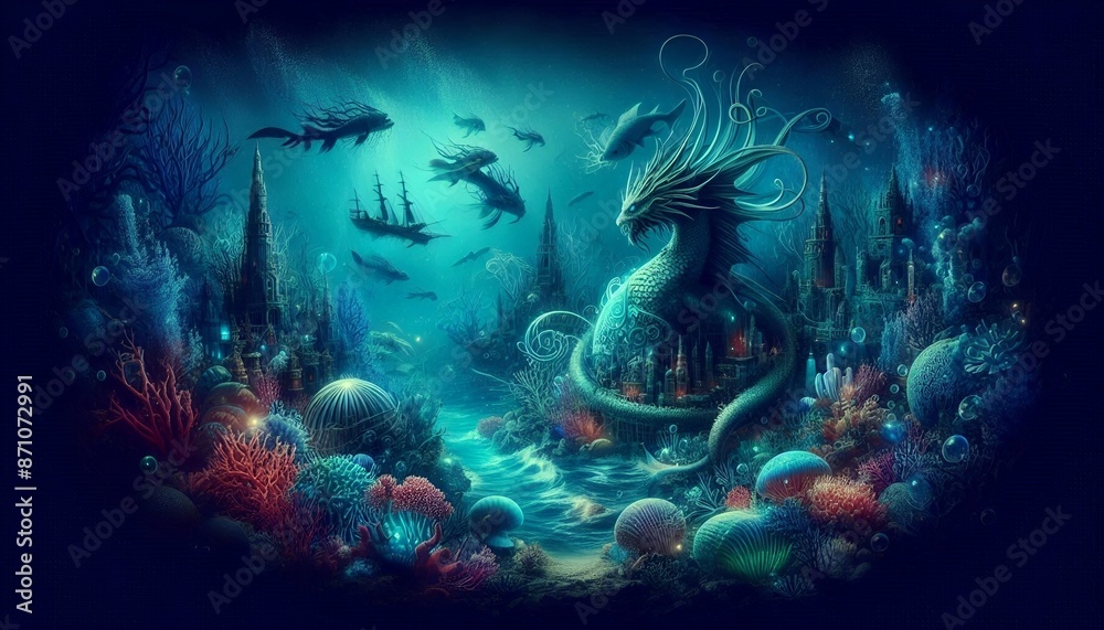 Mysterious Ocean, Sea Life, Mermaid Kingdom, Underwater Treasure, Ocean ...