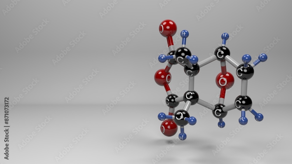 Cantharidin molecule. Molecular structure of Cantharone, used mainly as ...