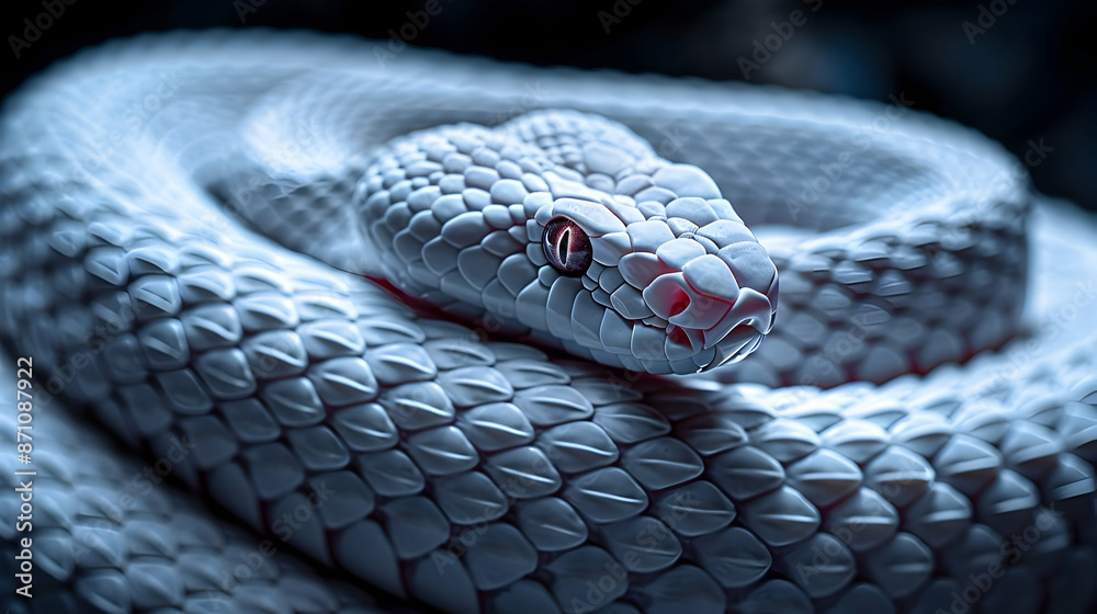White snake Poisonous white snake Terrible big white snake Stock ...