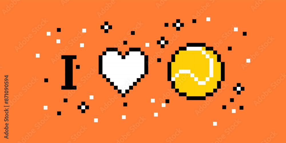 I love tennis. Love sport pixel art 8 bit design for tennis fans. Sport ...