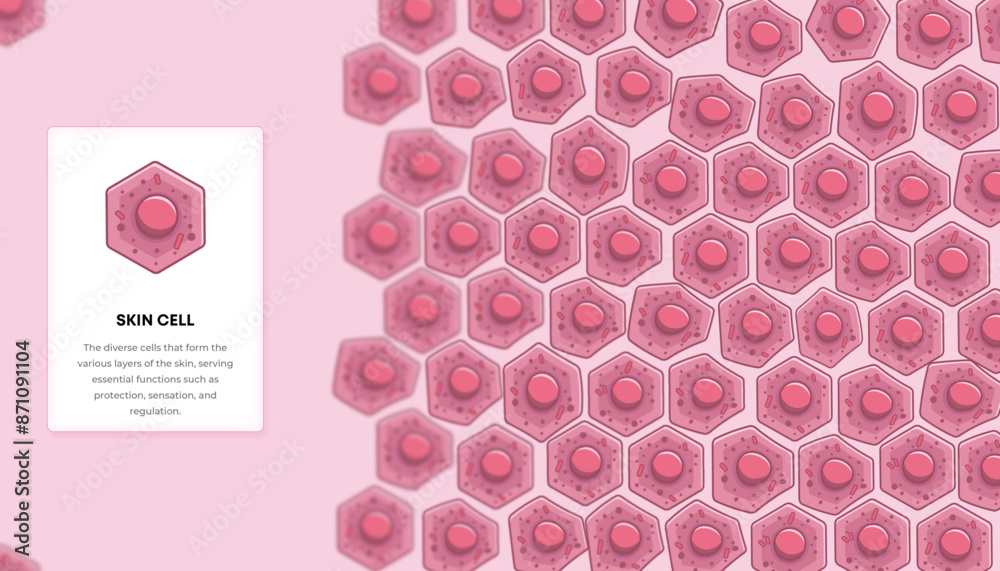 Skin Cells icon and Background - The diverse cells that form the ...