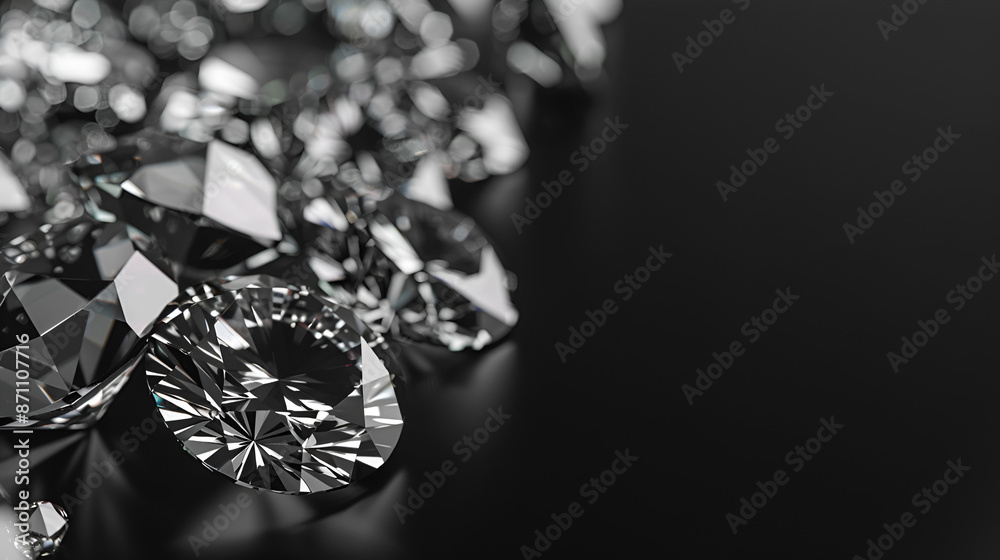 Diamonds falling on the black background illustration, black background ...