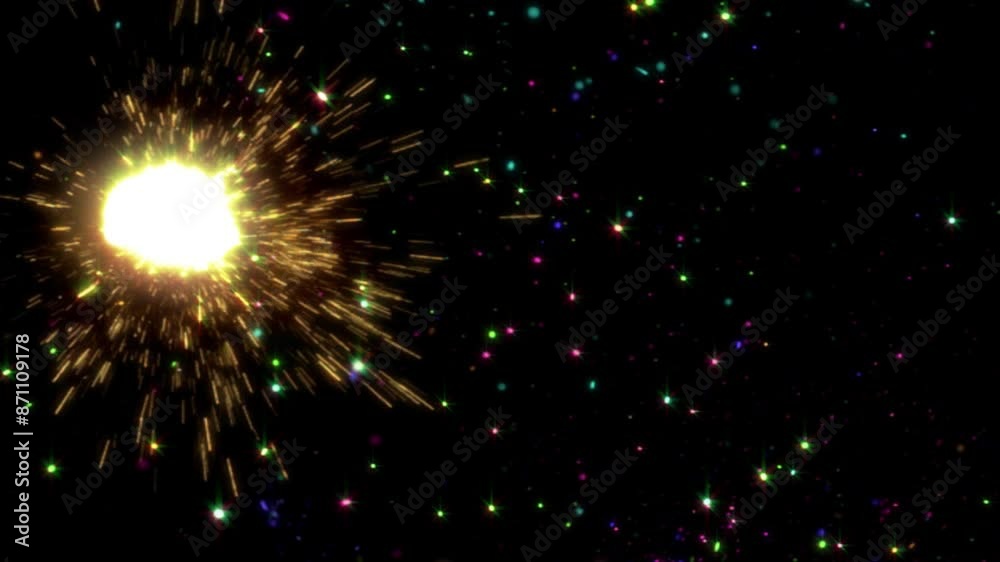 Exploding Lights Loop This stock motion graphics video shows colorful ...