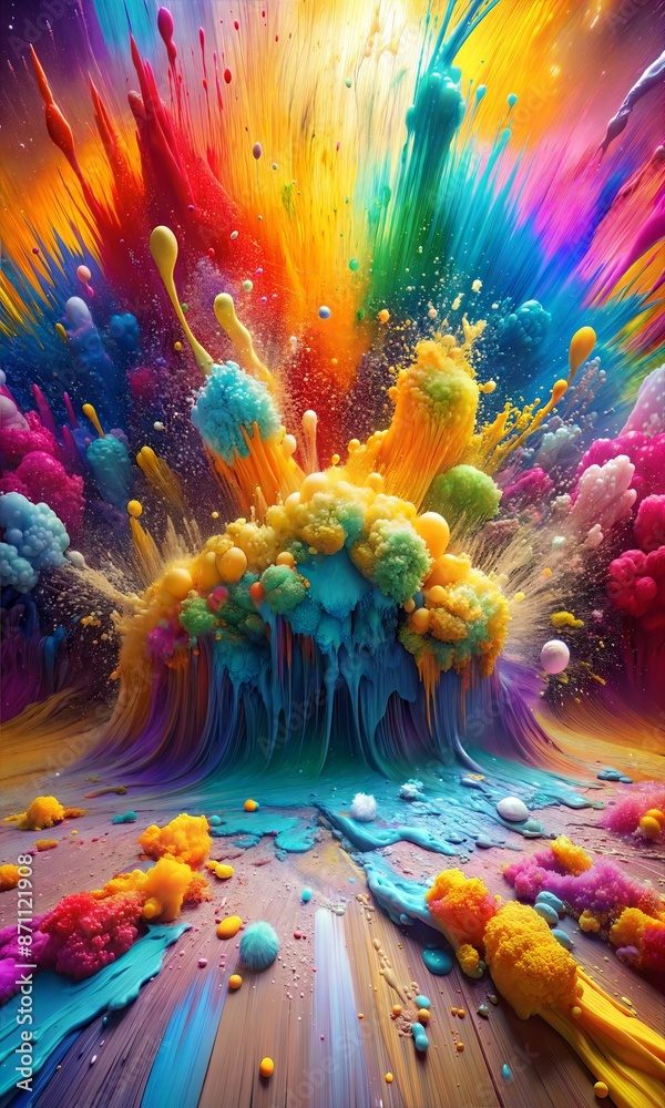 Vibrant Abstract Paint Explosion Background Texture Art: Stunning ...
