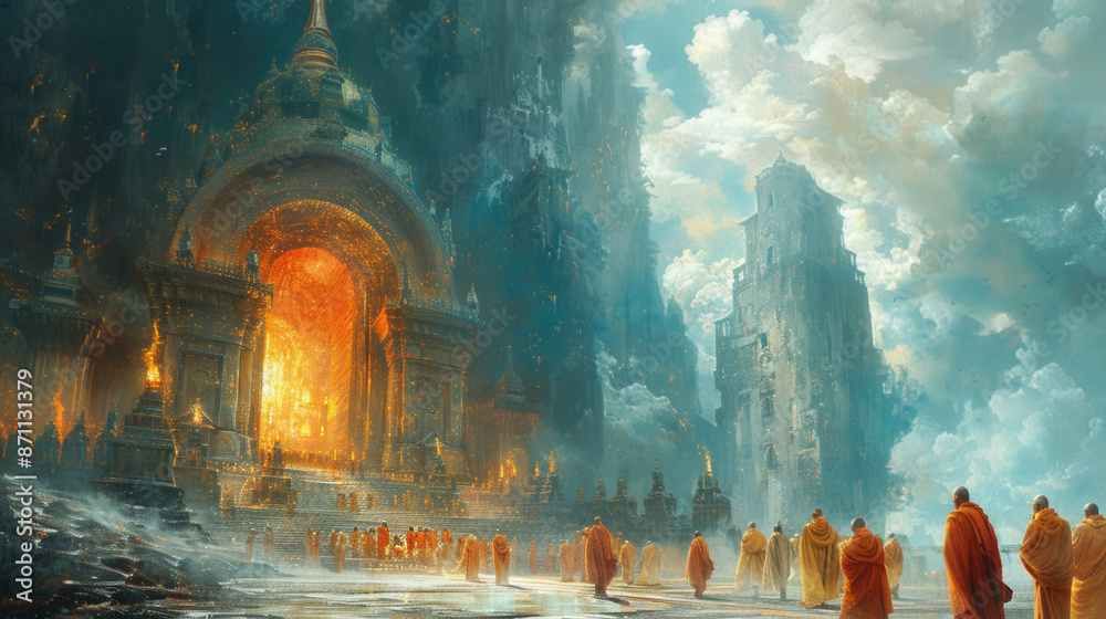 Enchanting Kathina Ceremony - Offering Robes to Monks in a Temple of ...