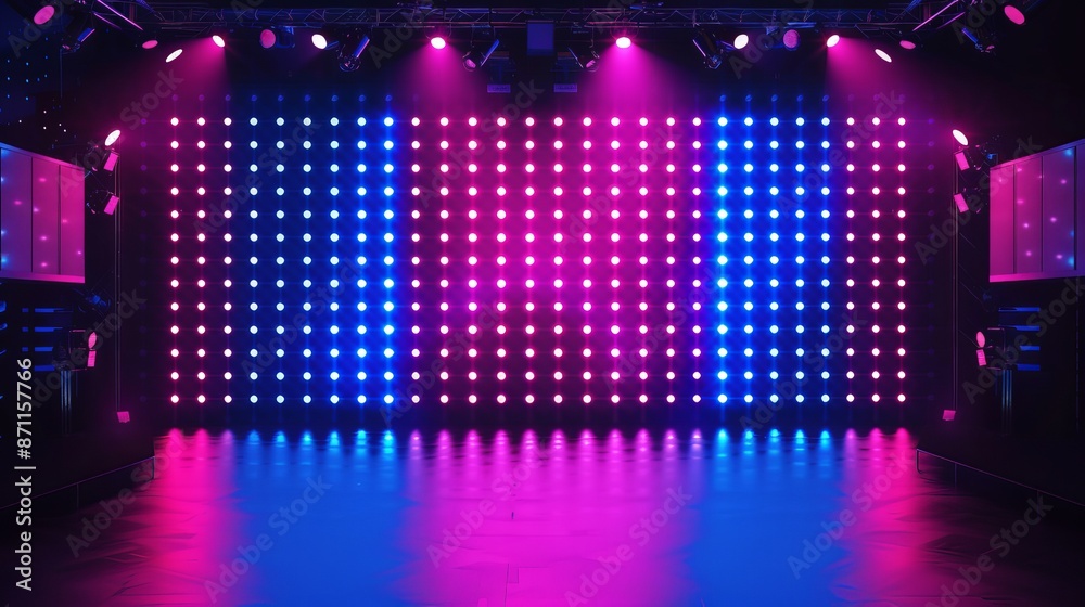 Authentic concave LED display for a wall or platform. Large TV display ...