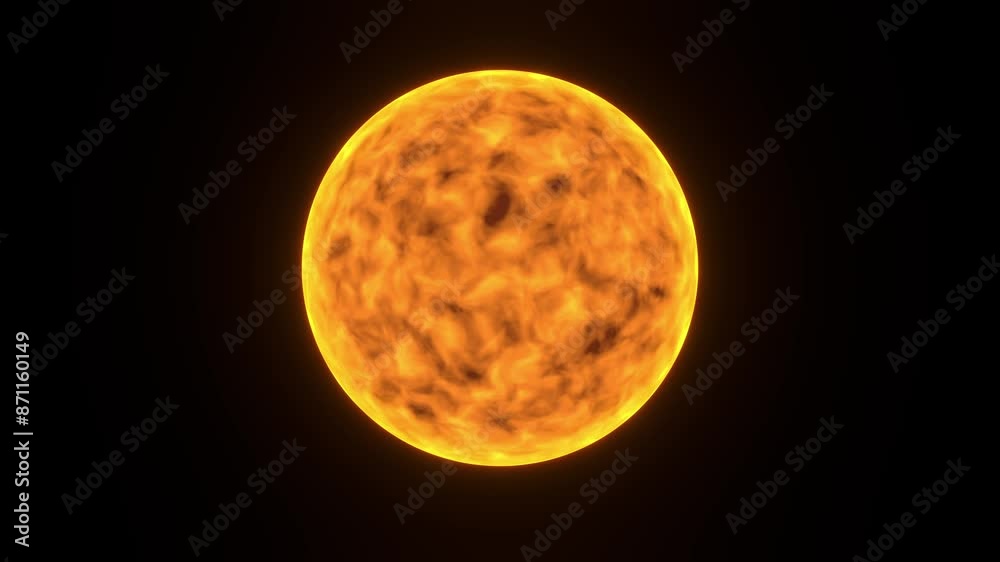 sun surface astronomy on black background 3d animation loop. Can be ...