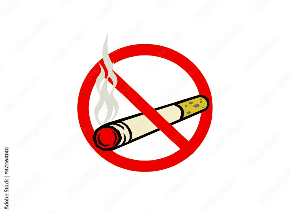 No Smoking and Smoking Attention Signs. Isolated Symbols of Cigarette ...