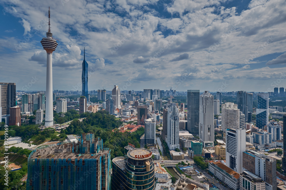 Kuala Lumpur skyline , Malaysia from the infinity rooftop pool at The ...