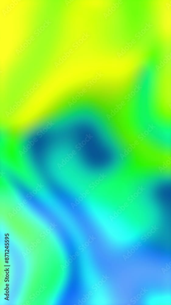 Vertical 4K looped abstract video. Loop animation with acid green, blue petrol, yellow color ...