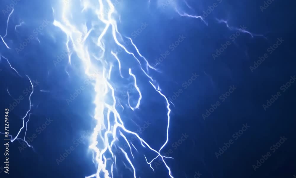 Lightning strikes Electrical storm on black background Electric ...