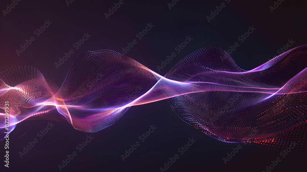 high speed technology Dynamic digital curve purple ribbon coming from ...