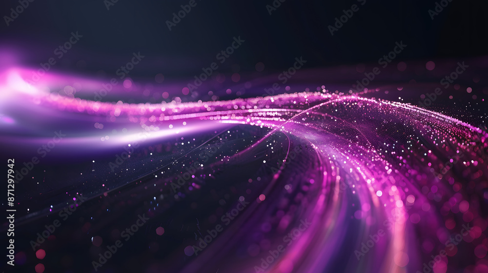high speed technology Dynamic digital curve purple ribbon coming from ...