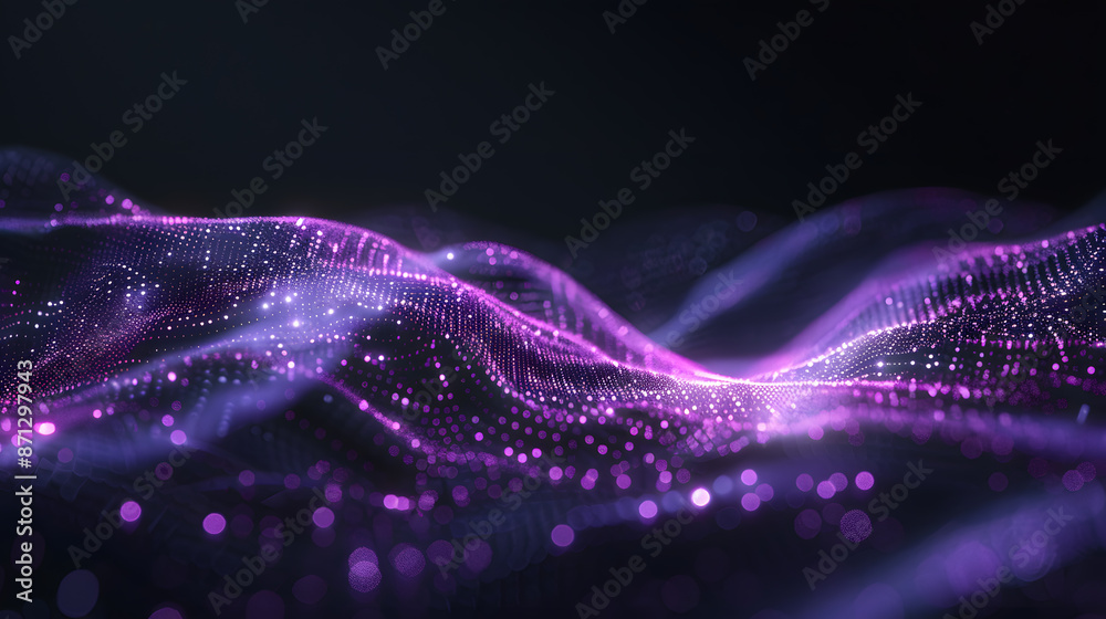 high speed technology Dynamic digital curve purple ribbon coming from ...