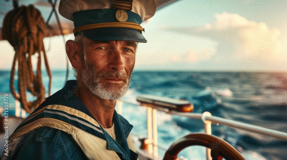 The picture of the military working as the marine captain for sailing ...