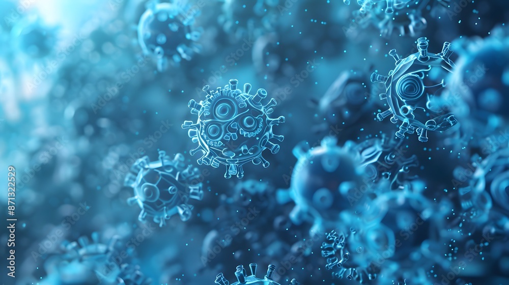 Nanotechnology concept with microscopic gears and structures., clean ...