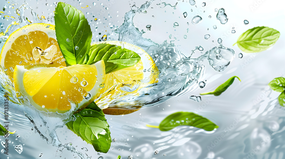 Lemon water splash isolated on a white transparent background, png ...