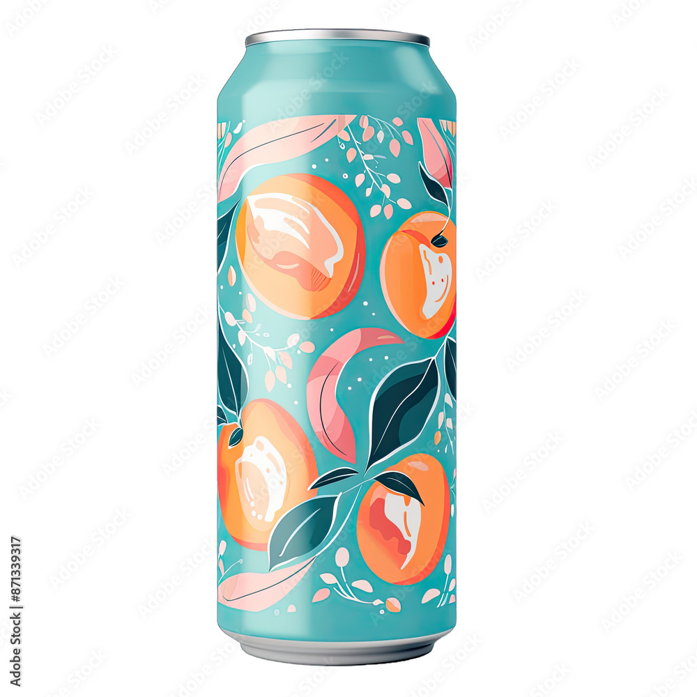 Arizona Iced Tea Can With Iconic Teal Top, Peach Graphic, and Detailed ...