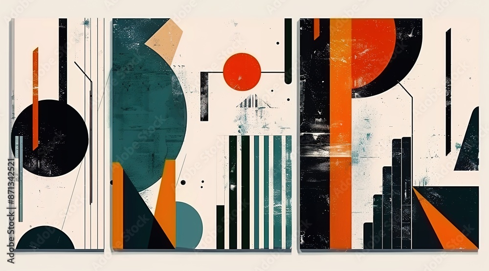 Abstract wallpaper,A series of bold, abstract geometric shapes in ...