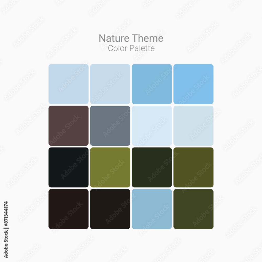Set of bright color palette combination. Nature theme color palette for ...