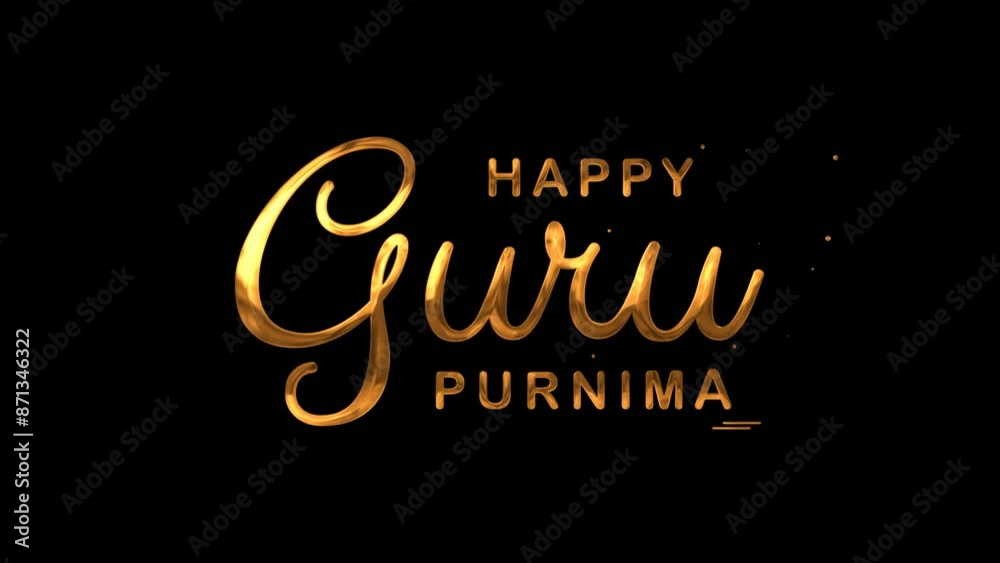Happy Guru Purnima Text Animation on Gold Color. Great for Happy Guru ...