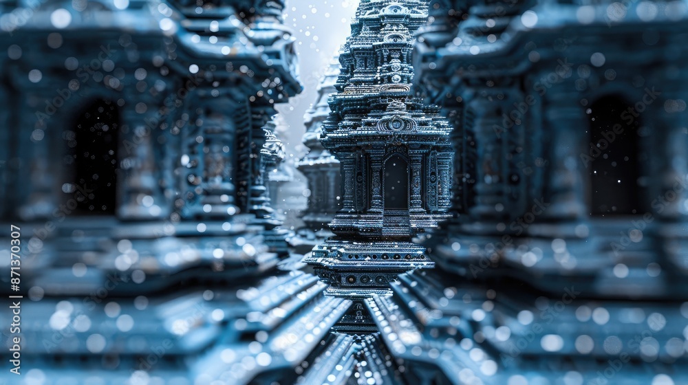 paper quilled space-scape, exploring the Khajuraho temples mother ship ...