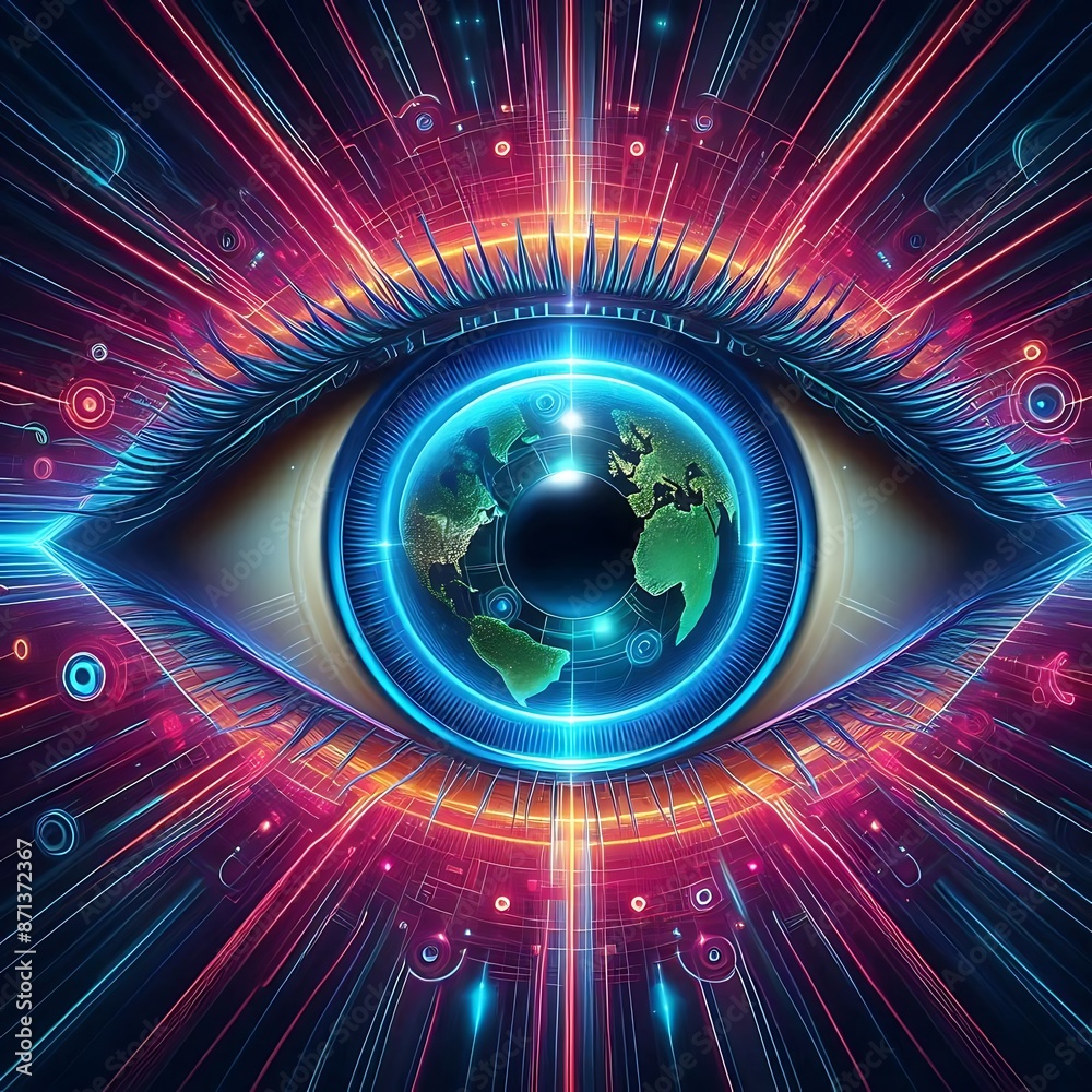 World Sight Day, eye with a globe as the iris, symbolizing global ...