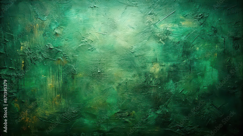 Dark green abstract oil painting background with rich textures and ...