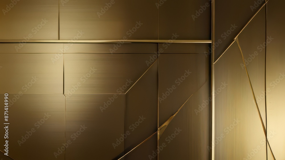 Luxurious gold metallic abstract background with sleek geometric shapes ...