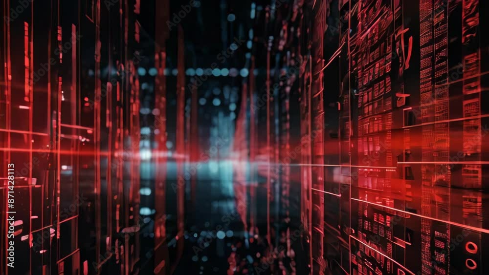 digital background red lines and patterns, resembling a futuristic ...