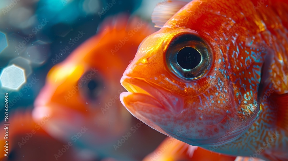 Squirrel fish Adioryx spinifer close-up. These are noticeable fish of ...