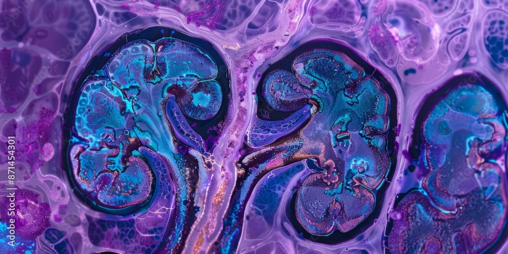 Chronic Kidney Disease Pathology Image Showing Effects on Kidney Tissue ...