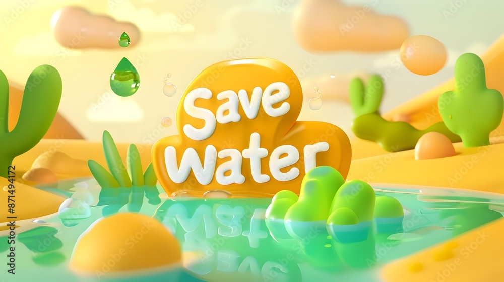 Save Water A Vibrant Poster Highlighting the Importance of Water ...